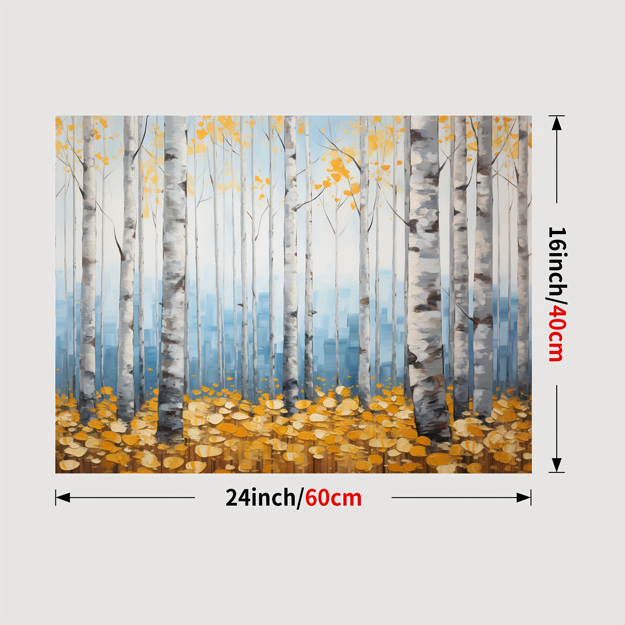 1pc Framed Rustic Canvas Print Poster Birch Tree Canvas Wall Art ...