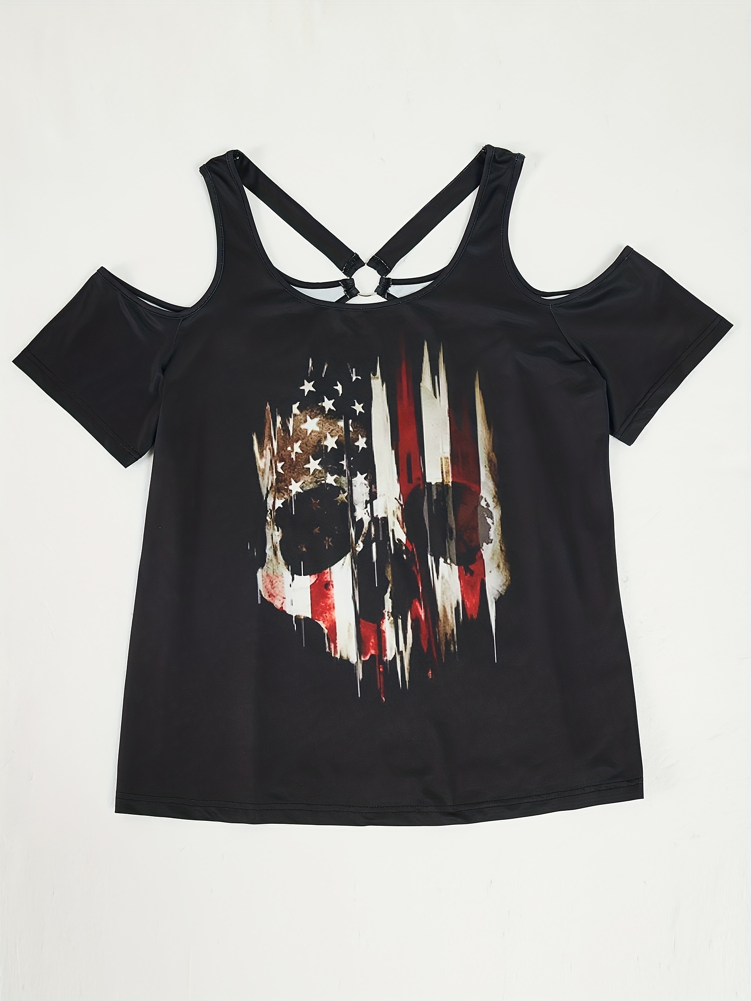Independence Day Casual Top Plus Size Women s Plus Flag - Temu New Zealand