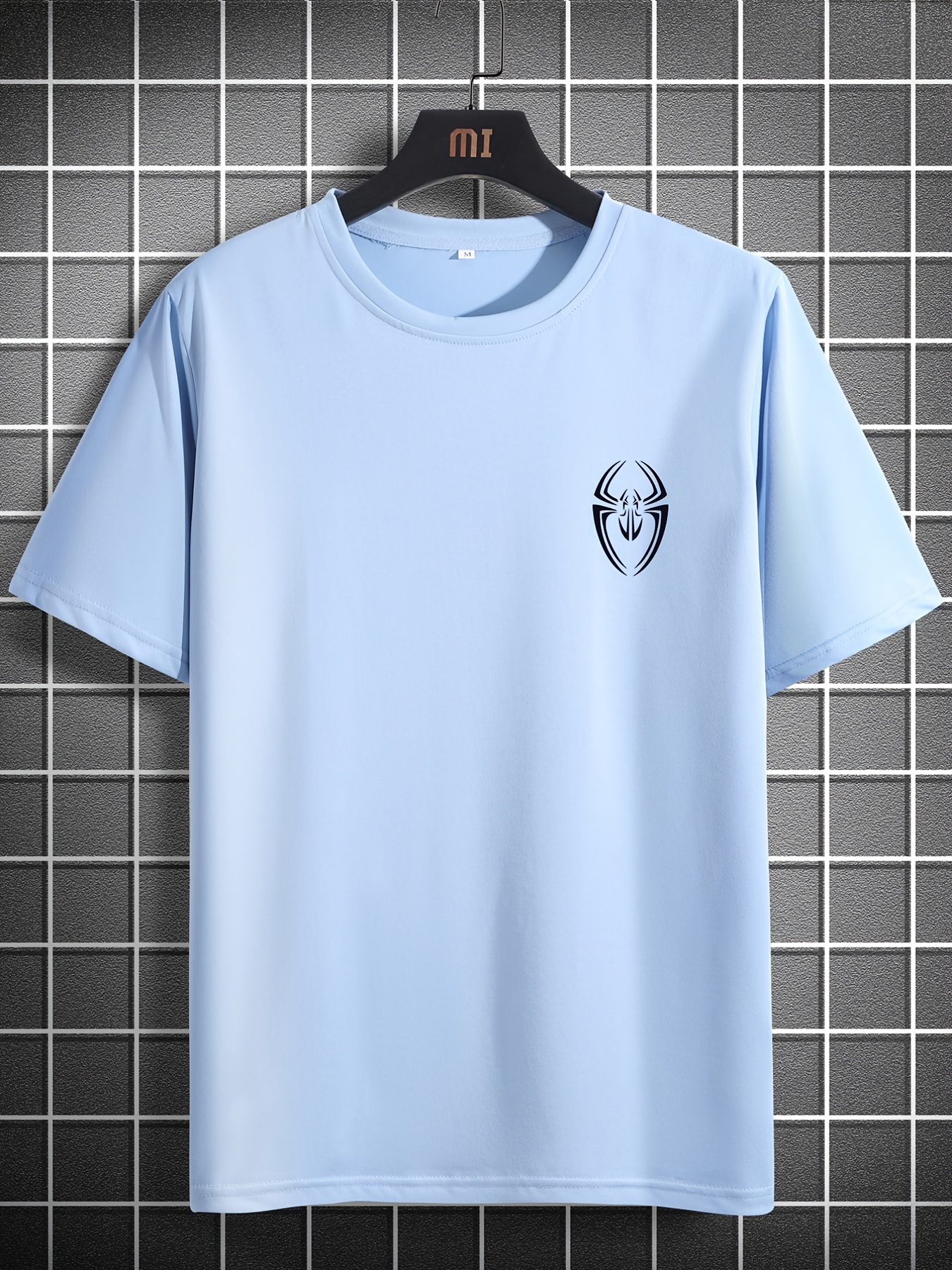 Mens Casual Crew Neck T Shirt With Spider Pattern For Summer - Temu Australia