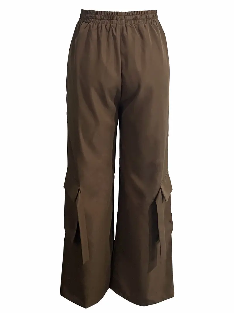 Solid Wide Leg Cargo Pants Y2k Drawstring Streetwear Baggy Temu Australia