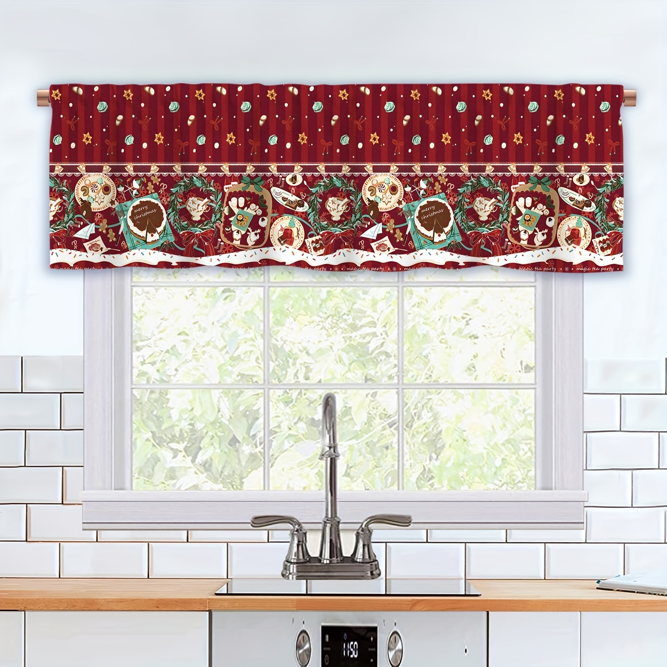 Modern Retro Style Valance Cake Drink Digital Printing - Temu Canada