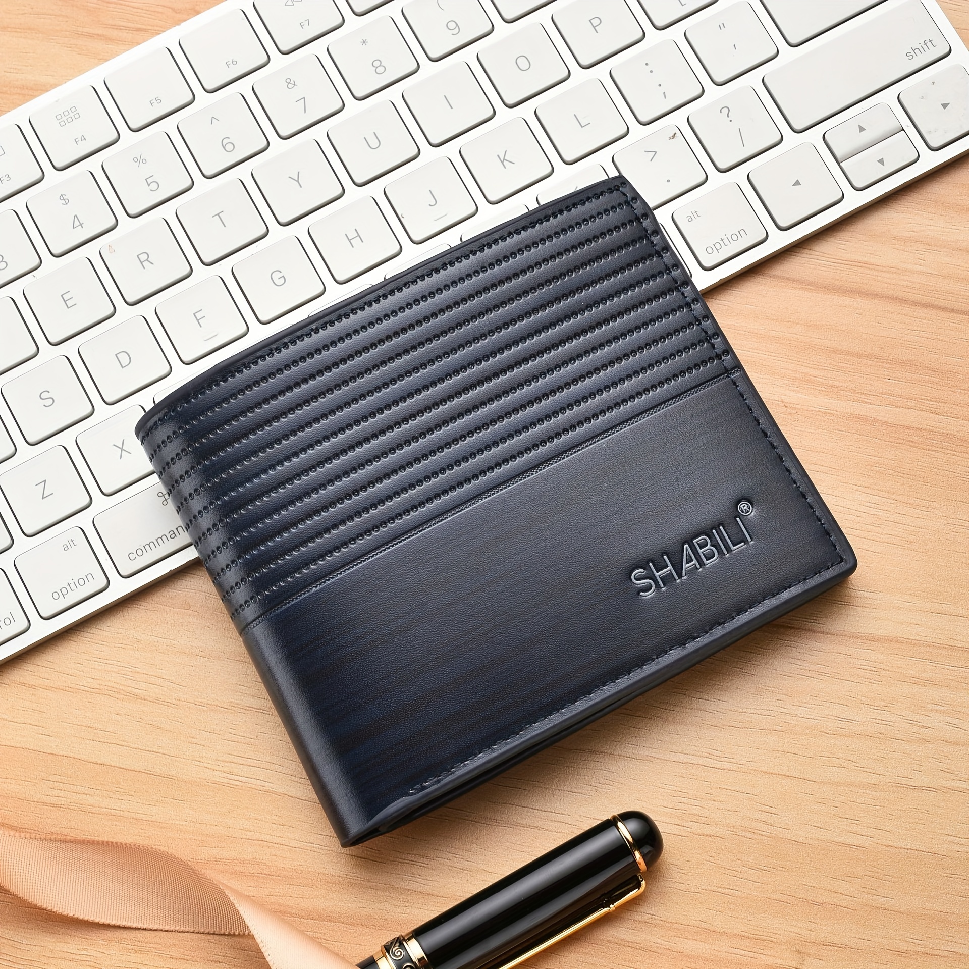 Men's Leather Short Wallet Money Clip Multi card Card Holder - Temu Canada