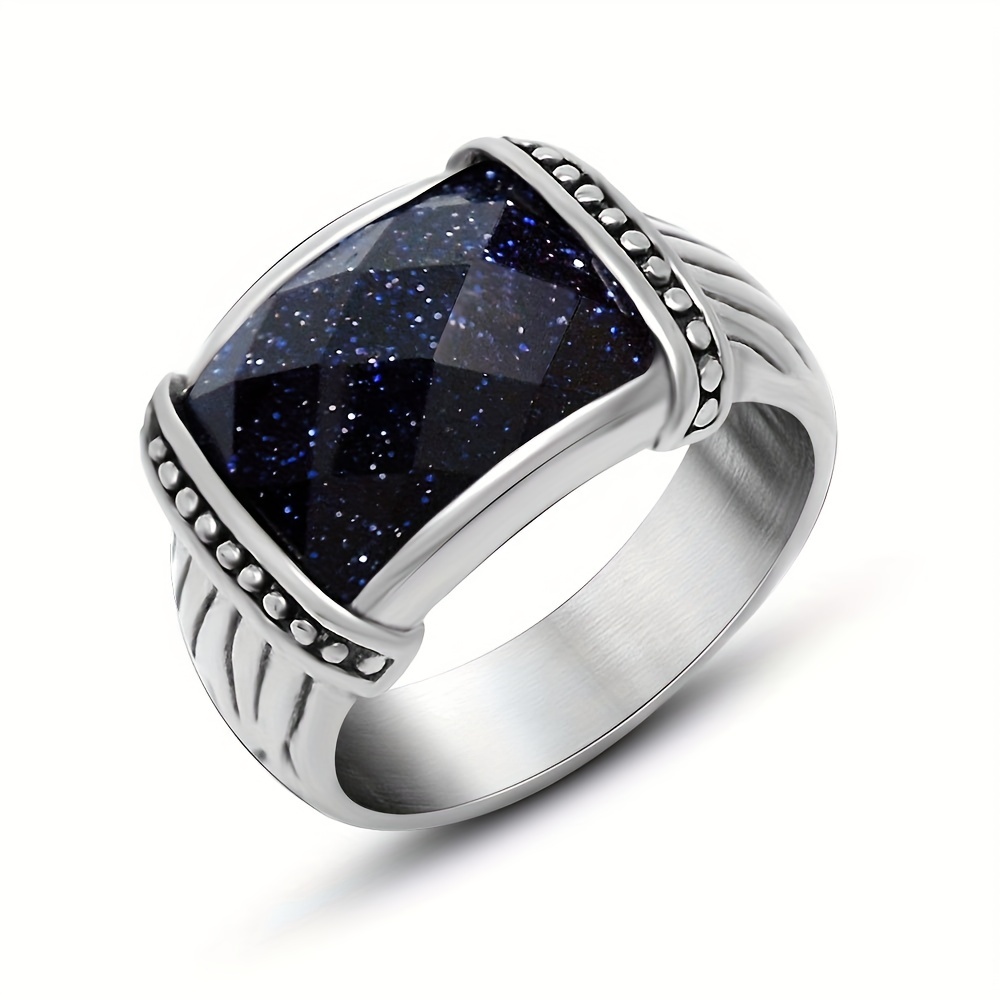 Fashion Couple Titanium Steel Ring Trendy Ring Red Starry - Temu United ...