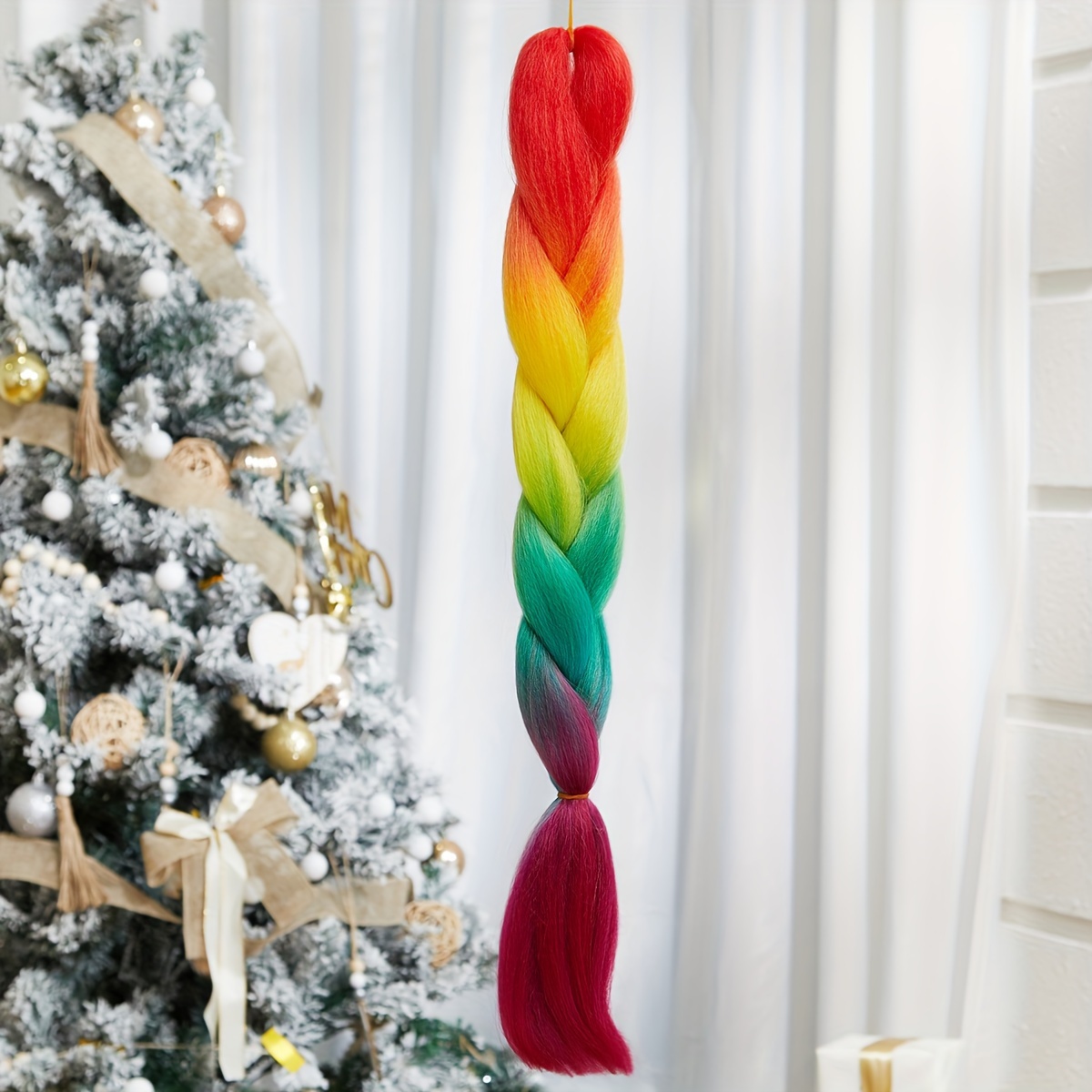 Colorful Christmas Braids Braiding Hair Extensions Women - Temu Australia