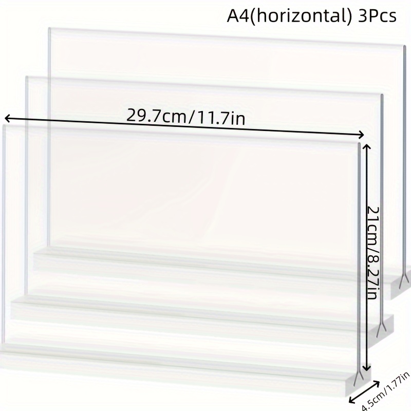 Acrylic Sign Holder T Shape Double sided Desktop Display - Temu United ...