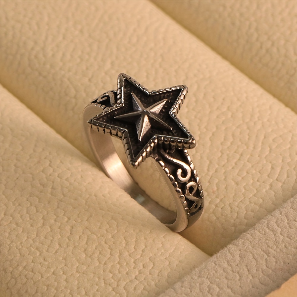 Star Ring Series Personality Trendy Stainless Steel Ring - Temu United ...