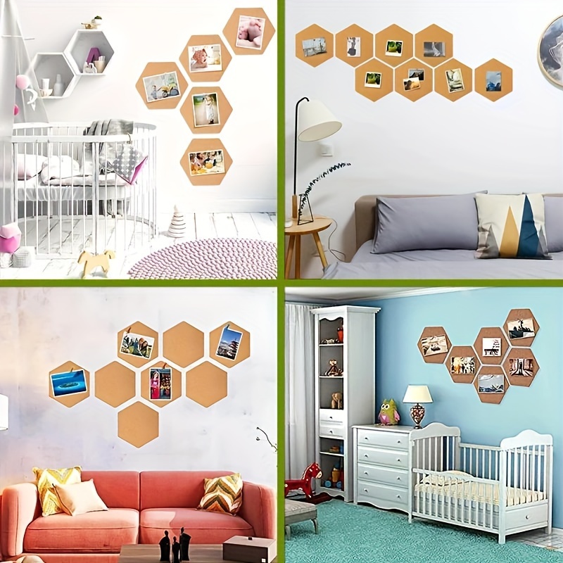 Hexagon Cork Stickers Diy Decorative Postcard Wall Cork - Temu