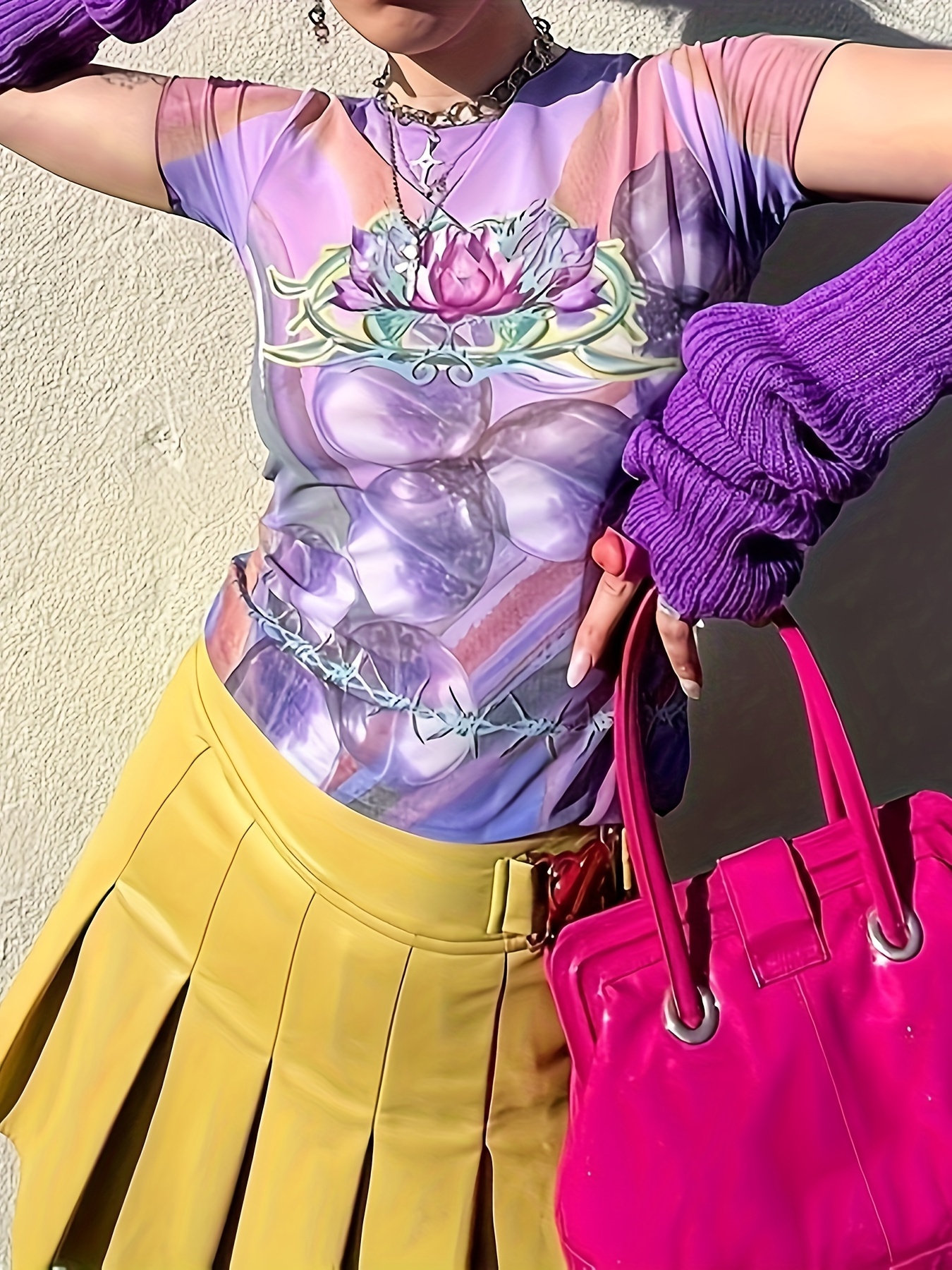 Y2K ルプリントTシャツ、クルーネック半袖サマーTシャツ、女性服装 - Temu Japan