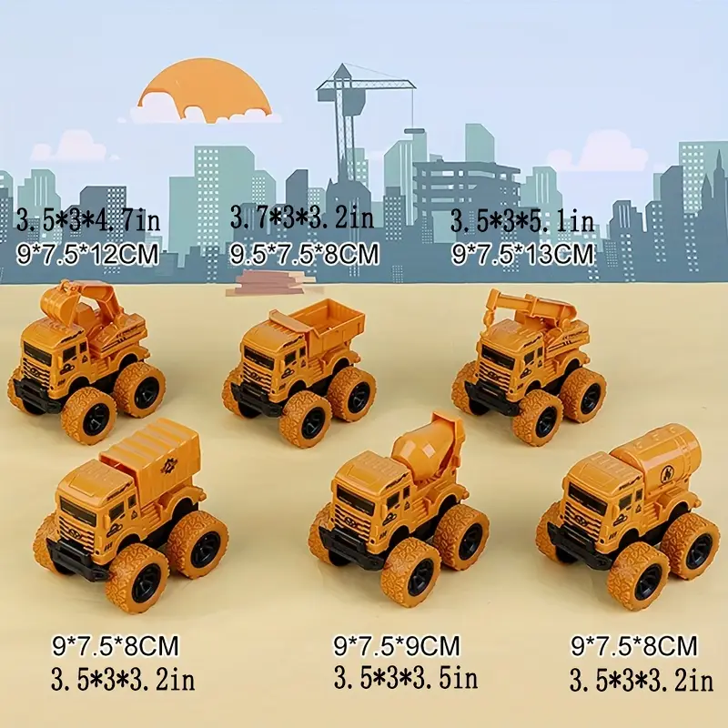 لعبة نموذج السيارة الهندسية للأطفال مقاومة السقوط 4wd بالقصور الذاتي