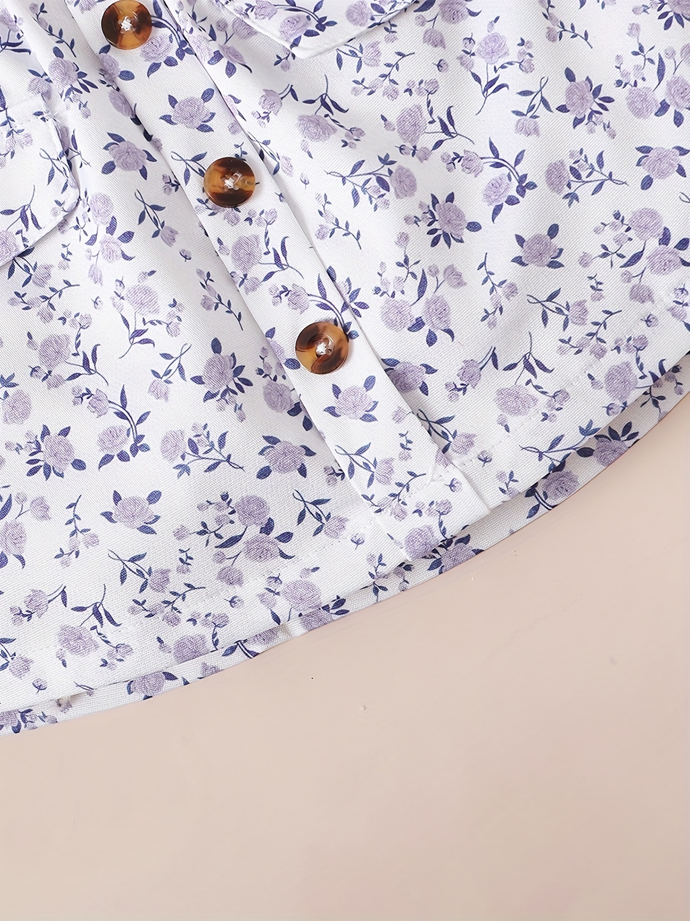 Shoulder Ruffle T Shirts Girls Short Sleeves Floral Button - Temu Australia