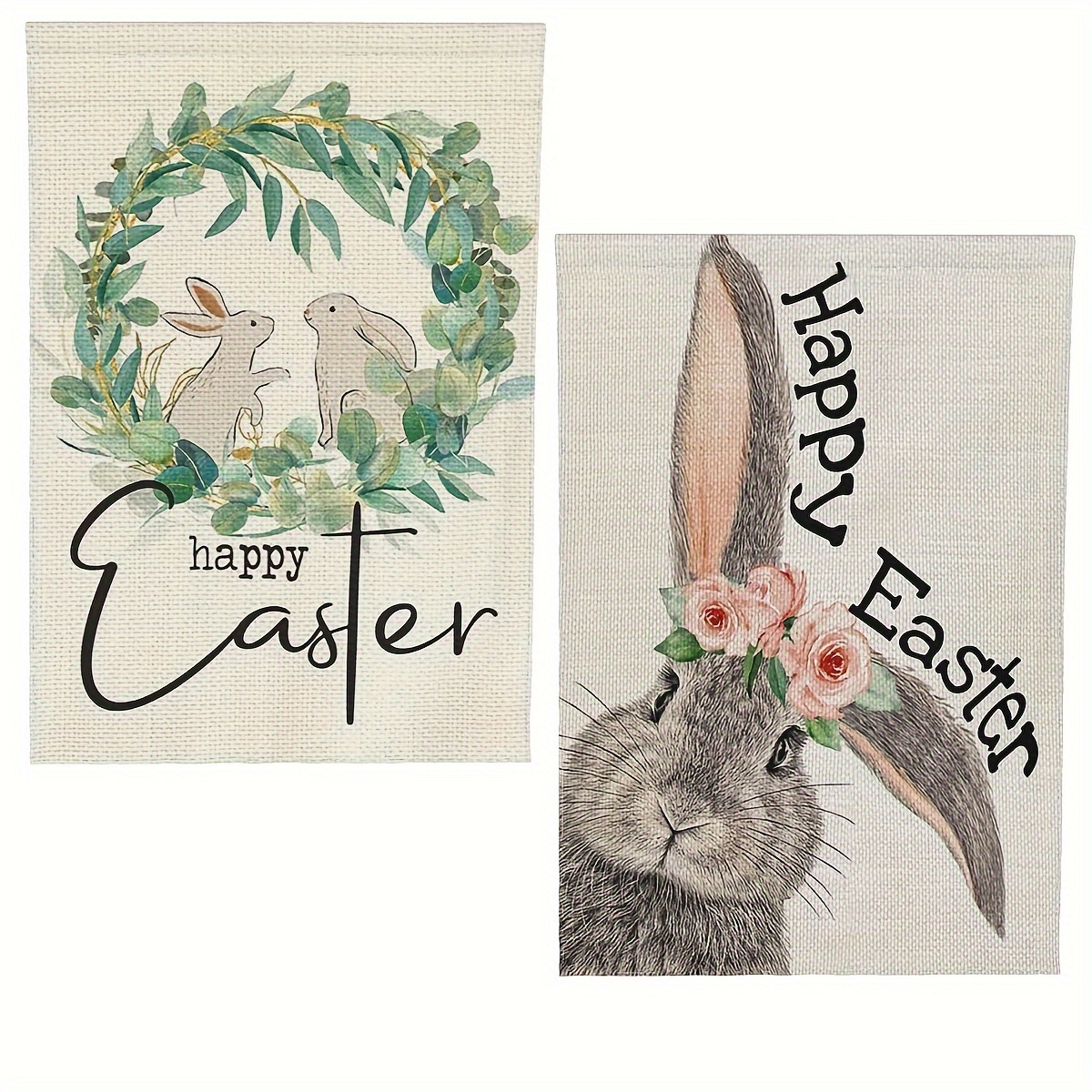 Yard Flags Happy Easter Laurel Wreath Bunny Garden Flag - Temu Australia