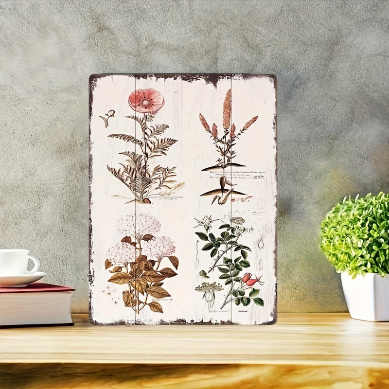 Vintage Florals Botanical Tin Sign - Temu New Zealand