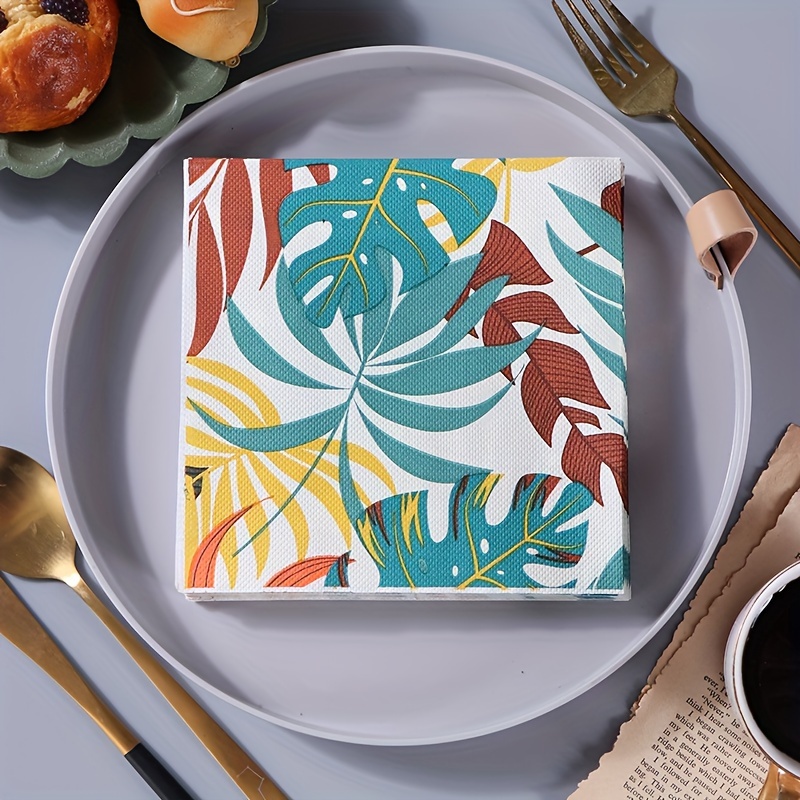 Green Plant Print Napkin For Wedding Birthday Party - Temu Canada