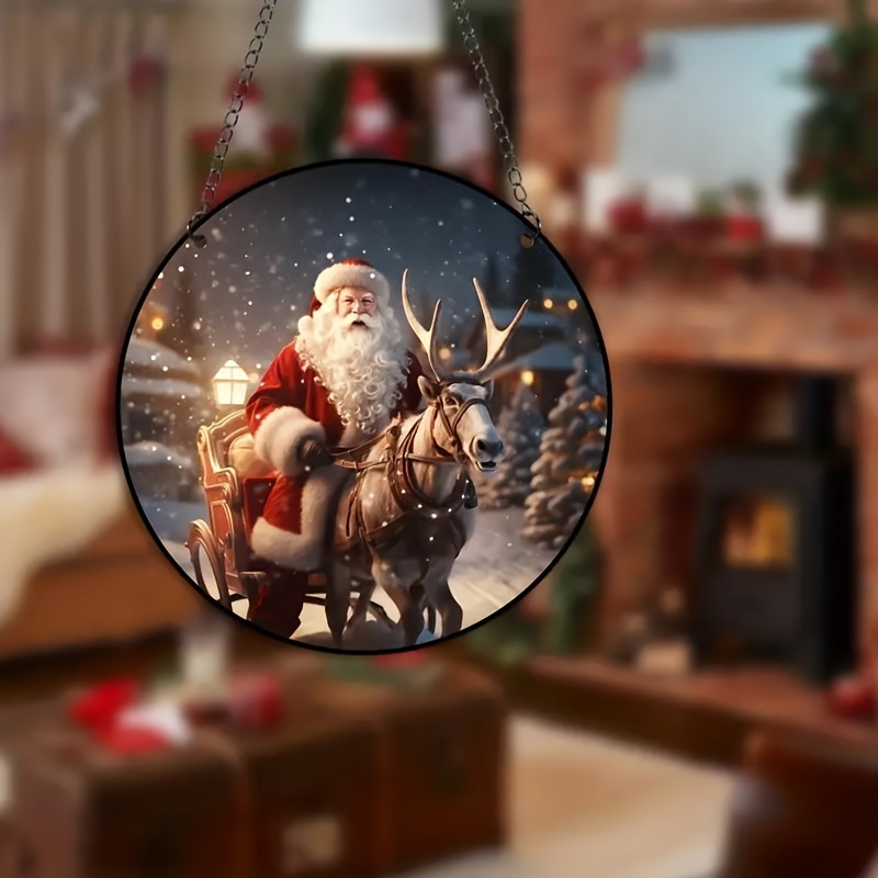 Santa Claus Pendant Made Of Acrylic Painting Advanced - Temu Canada