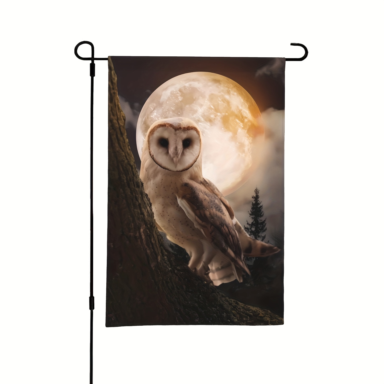 Snow Fantasy Misty Forest Tree Owl Bird Full Moon - Temu New Zealand