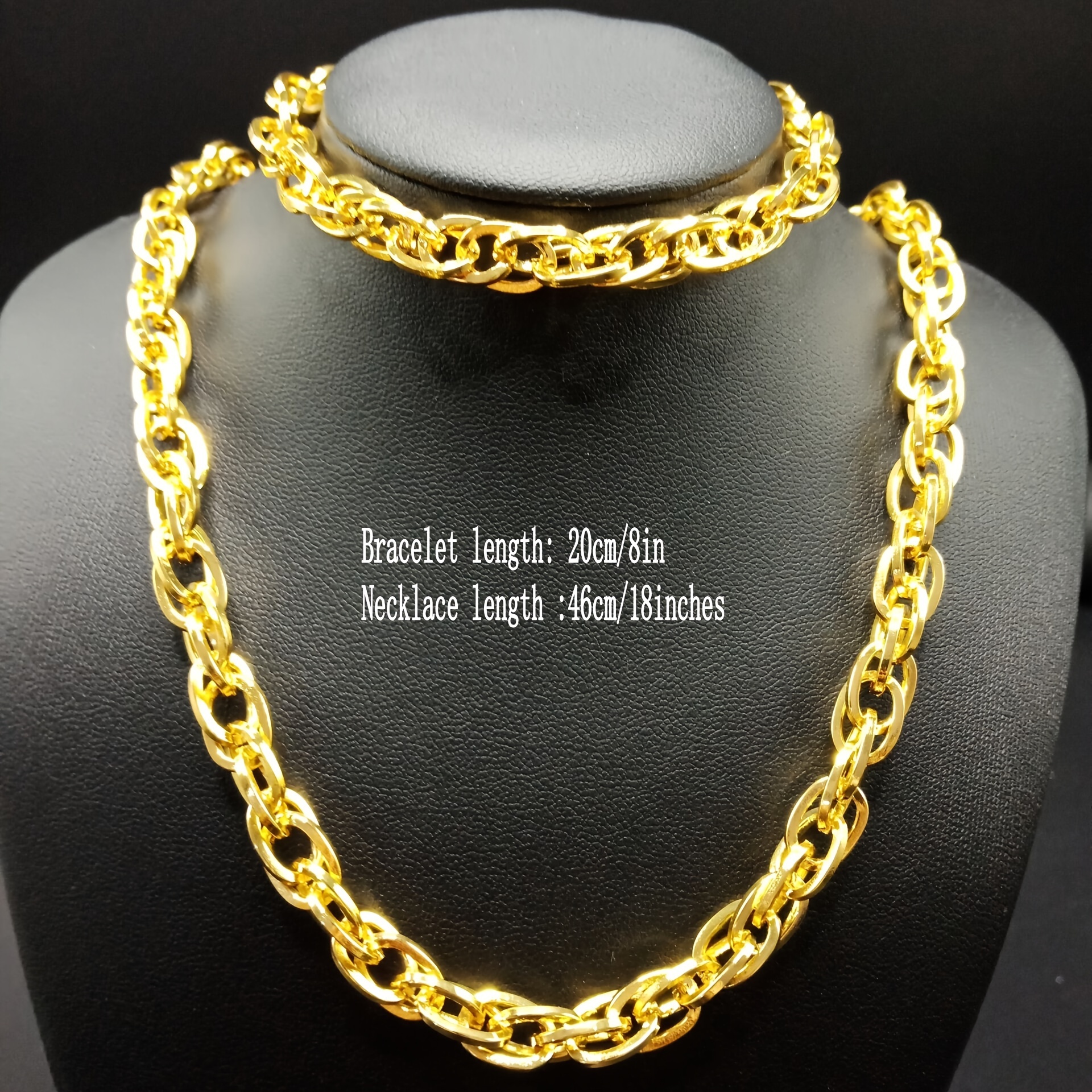 18k Gold plated Necklace Bracelet Set Fashion Necklace - Temu United ...