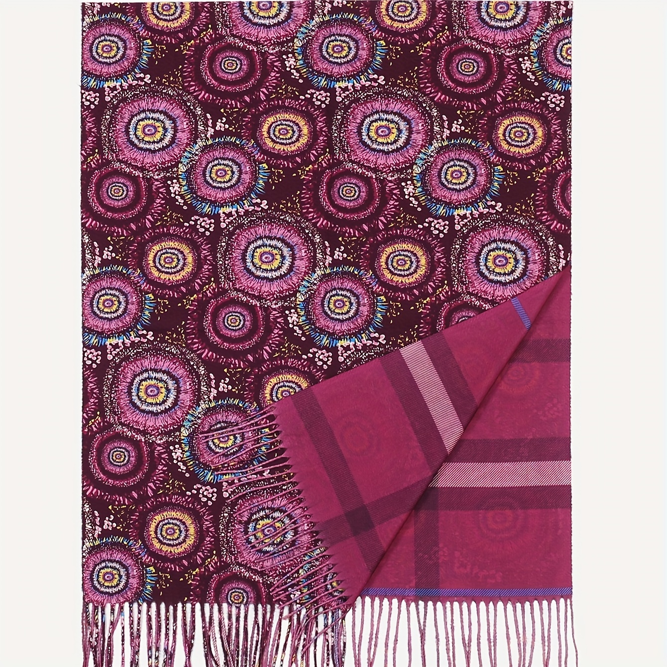 Retro Large Printed Scarf Female Travel - Temu Canada