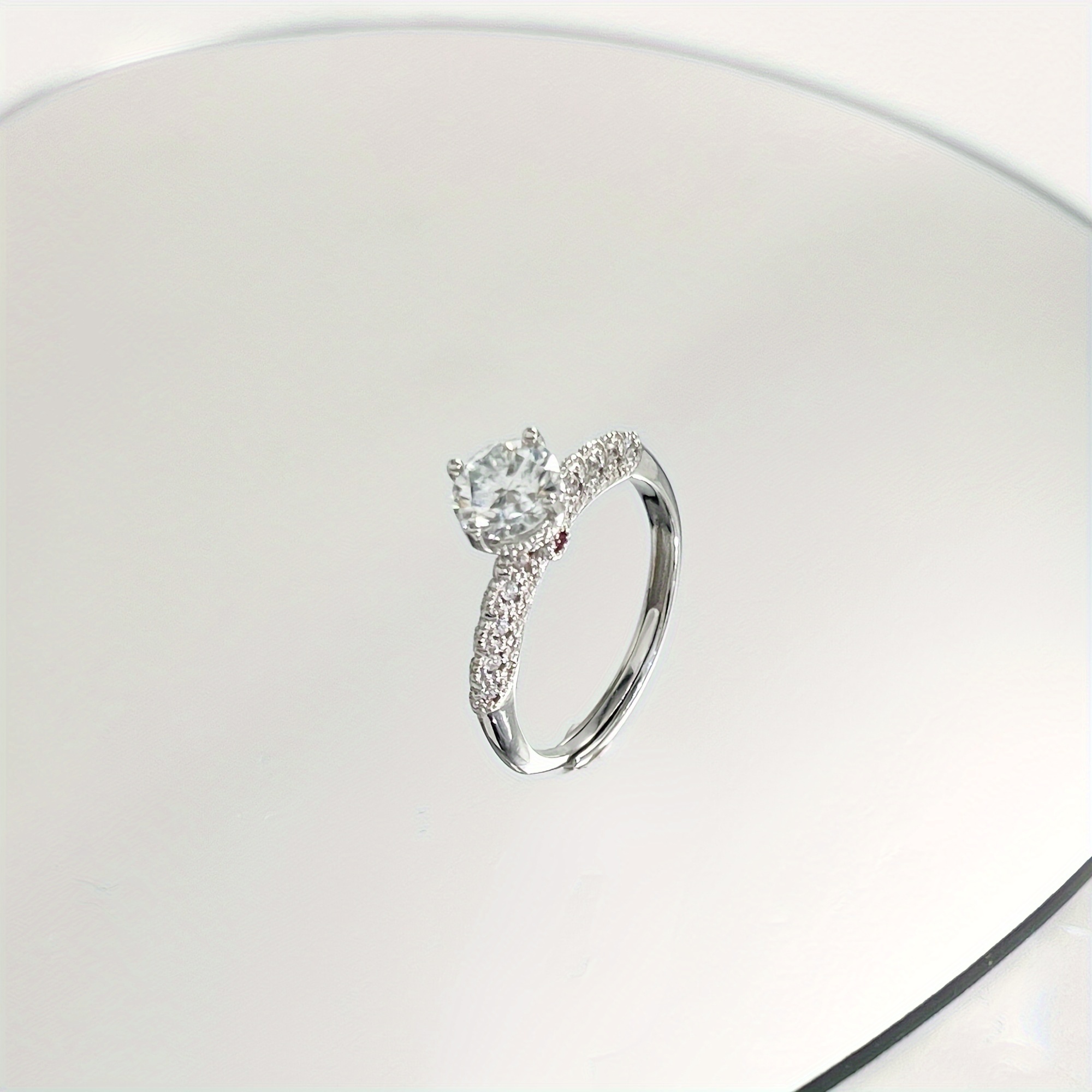 Moissanite Four Prong Open Ring S925 Silver Ring Proposal - Temu United Kingdom