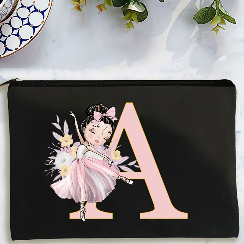 26 Letters Alphabet Initials Ballerina Pattern Canvas Women - Temu ...