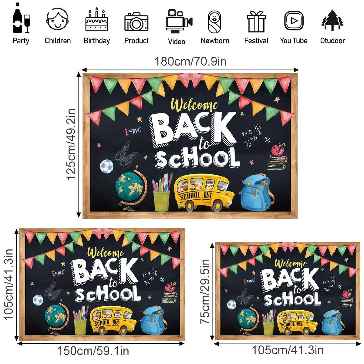 Welcome Back school Party Decoration Banner Blackboard - Temu