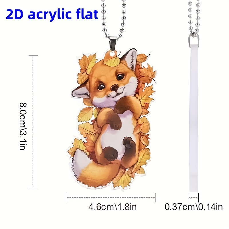 Cute Little Fox Car Rearview Mirror Pendant Christmas - Temu Canada