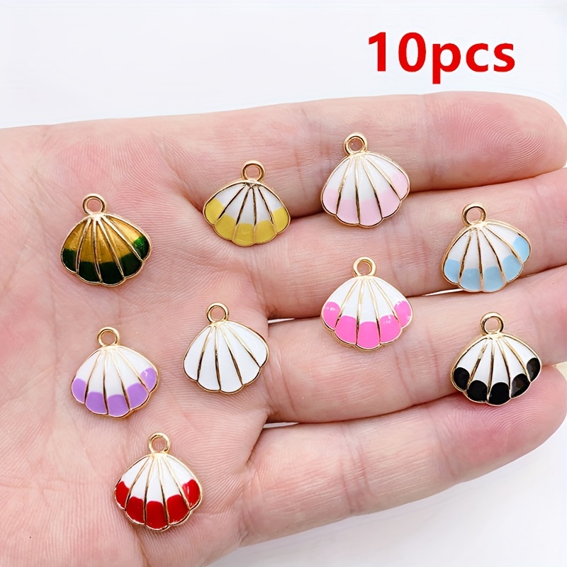 Lost Way Mixed Color Cute Shell Design Alloy Enamel Pendants - Temu ...