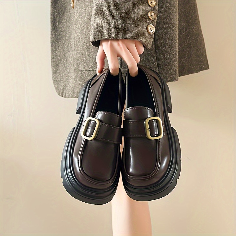 Womens Buckle Strap Detailed Loafers Fashion Preppy Style - Temu United ...