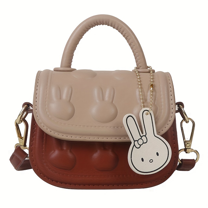 Girls Handbag Crossbody Bag Cute Rabbit Charm Leather - Temu Canada