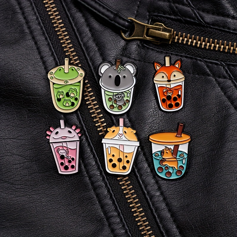 Funny Milk Tea Cup Alloy Anime Pin Badge Brooch Simple Style - Temu New ...