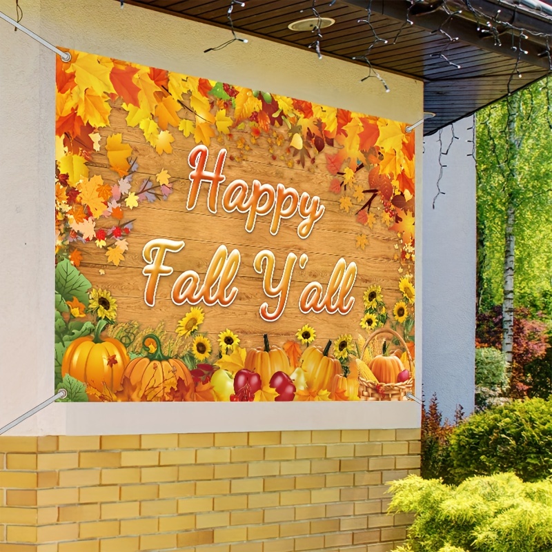 Thanksgiving Background Autumn Maple Pumpkin Photography Background ...