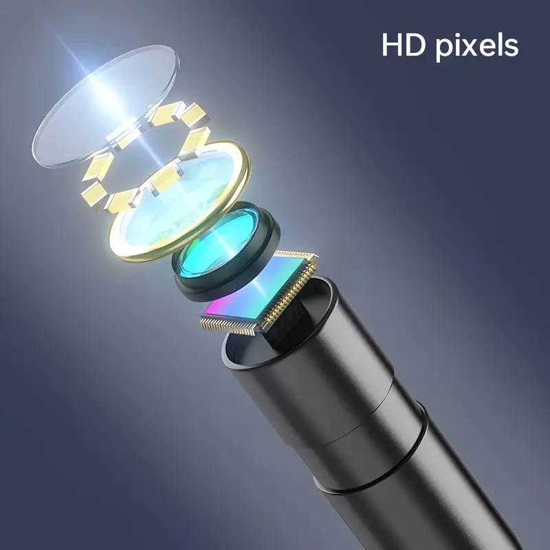 43인치 Ips 화면 검사 카메라 Hd 디지털 내시경 8mm 검사 카메라 조명이 있는 튜브 렌즈 카메라 자 Temu