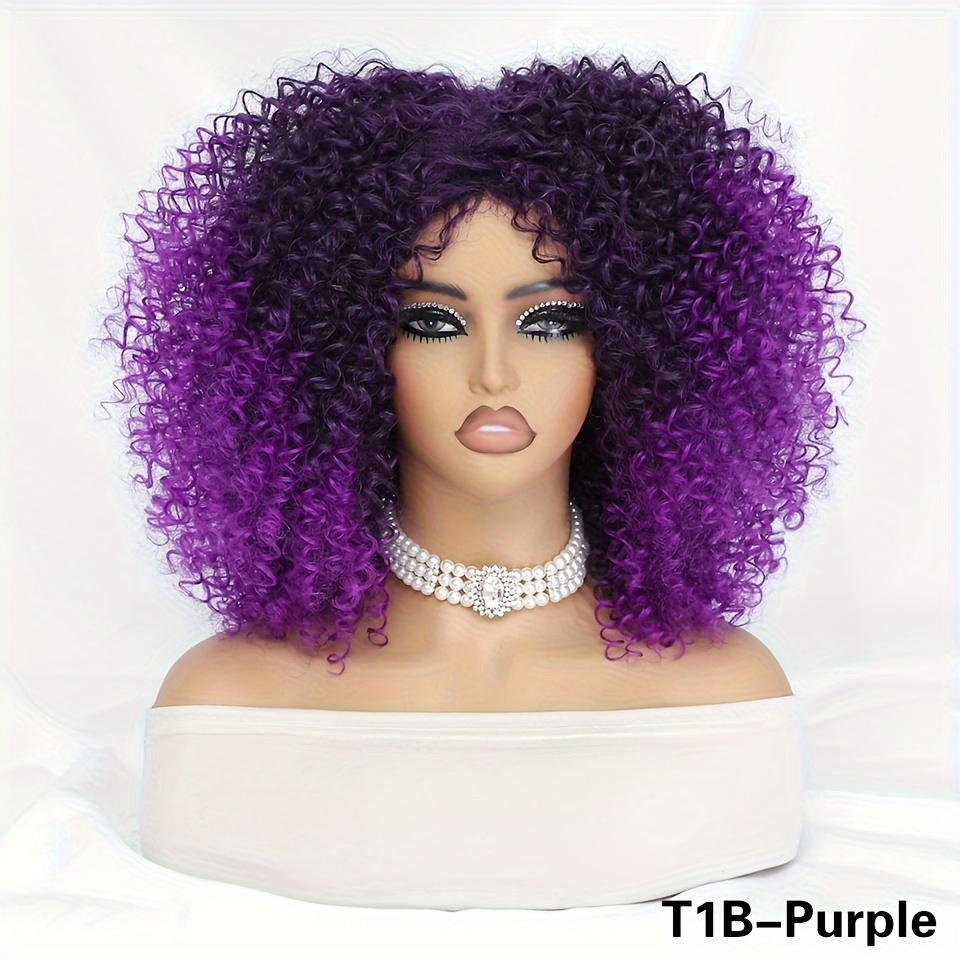 Short Afro Wigs Women Fluffy Curly Wigs Ombre - Temu Ireland