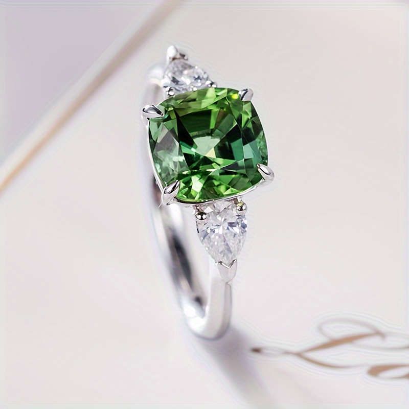 Classic Promise Ring Inlaid Emerald Gemstone Symbol Beauty - Temu ...