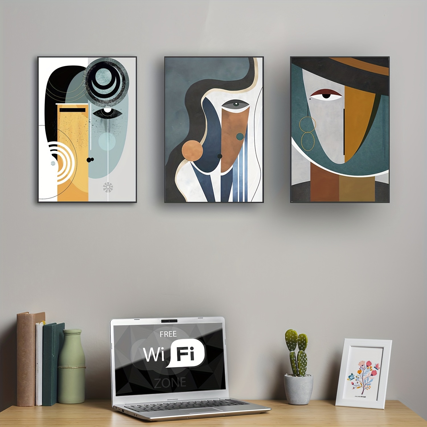 Modern Abstract Figure Face Canvas Painting Nordic Geometric Posters ...