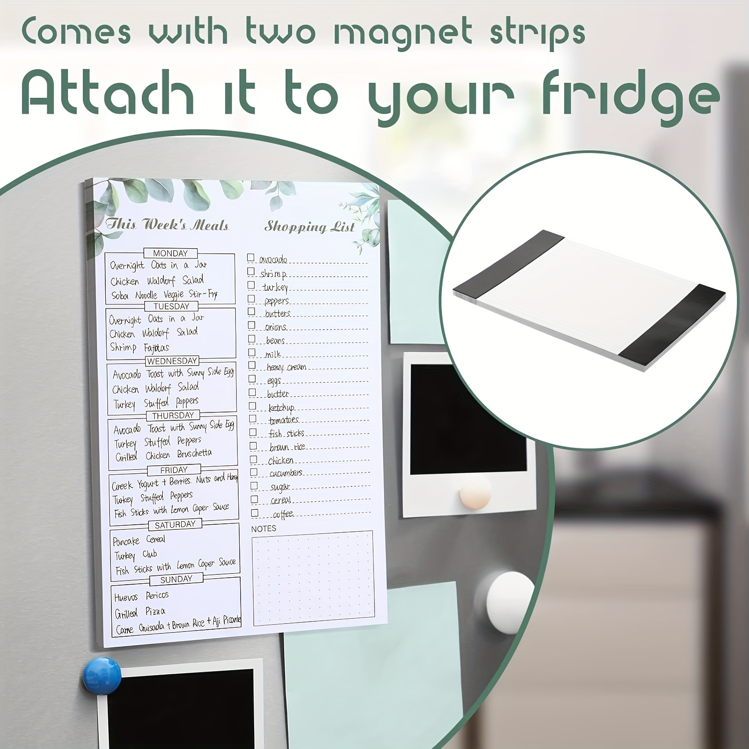 Magnetic Meal Planning Notepads Meal Planner Grocery List - Temu