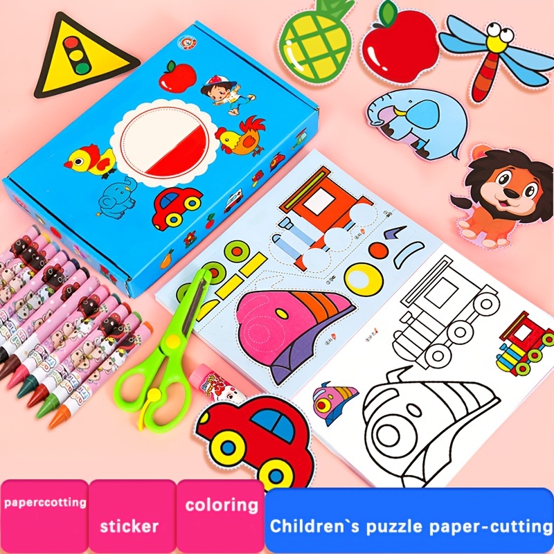 Large Puzzle Paper cutting Coloring Paper Stickers Full Set - Temu New ...