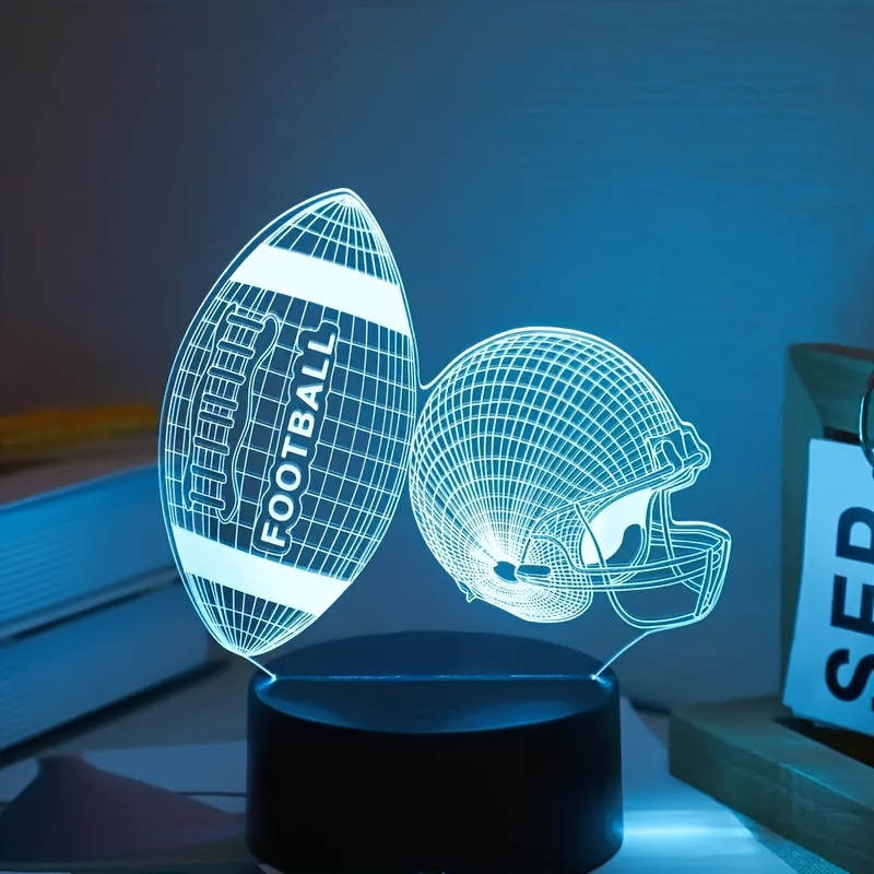 3d Rugby Football Helmet Design Night Light Small Gift - Temu Australia