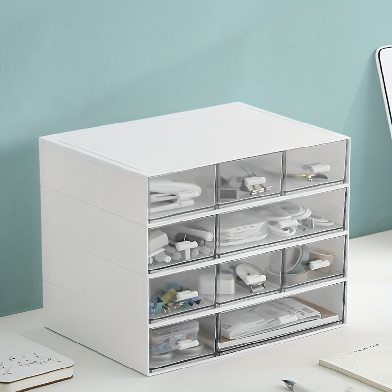 Multi grid Desktop Transparent Storage Box Drawer Type - Temu