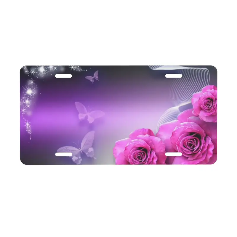 Cute Fluffy Honey Bumblebee Queen Bee Aluminum License Plate Decorative