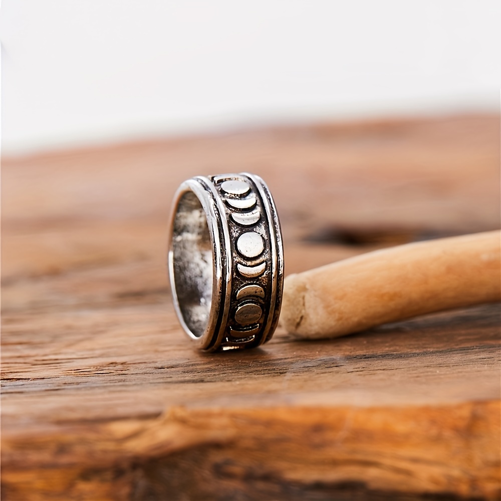 Gothic Style Vintage Moon Pattern Personality Ring Fashion Simple ...