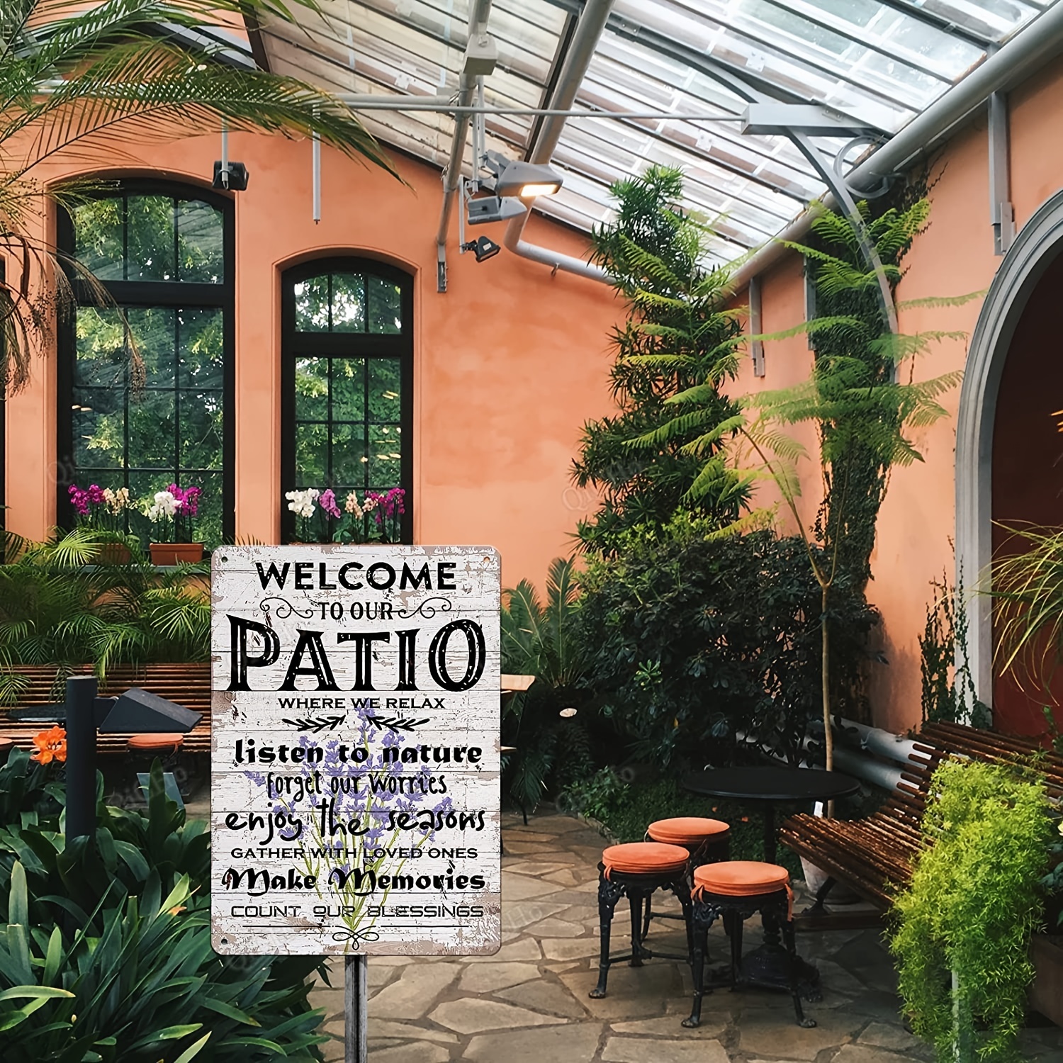 Add A Touch Vintage Charm Patio Durable Metal Sign Wall - Temu