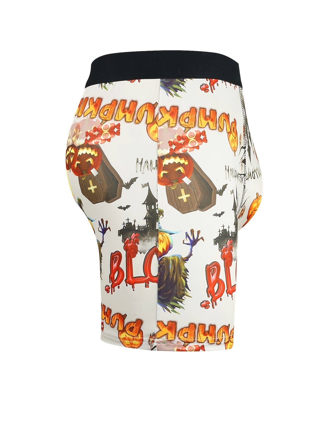 Halloween Graphic Print Men's Long Boxer Briefs Shorts - Temu Australia