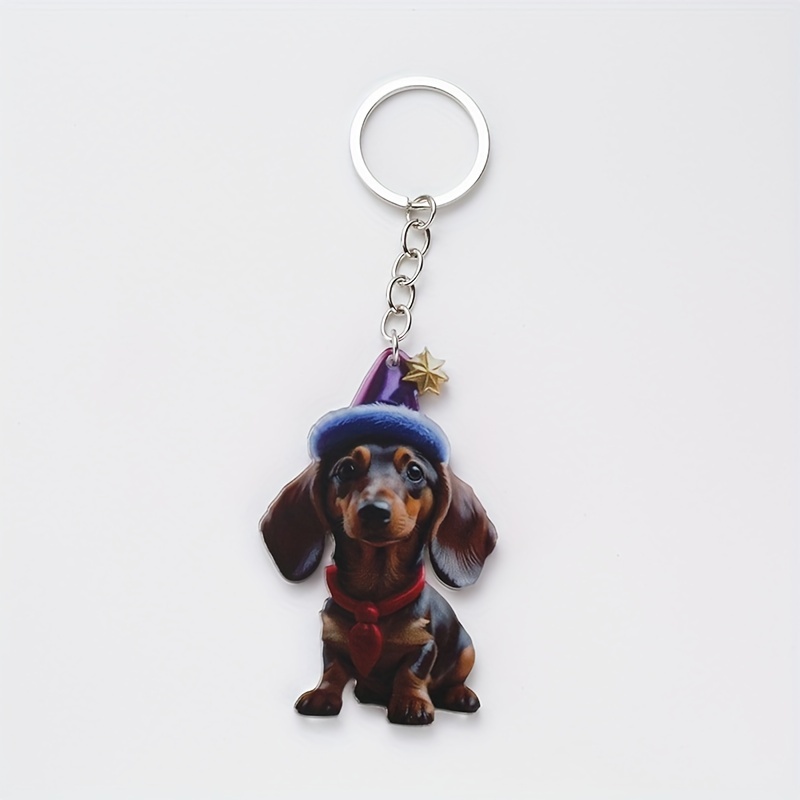 Christmas Dachshund Keychain Acrylic Animal Tag Key Chain - Temu United ...