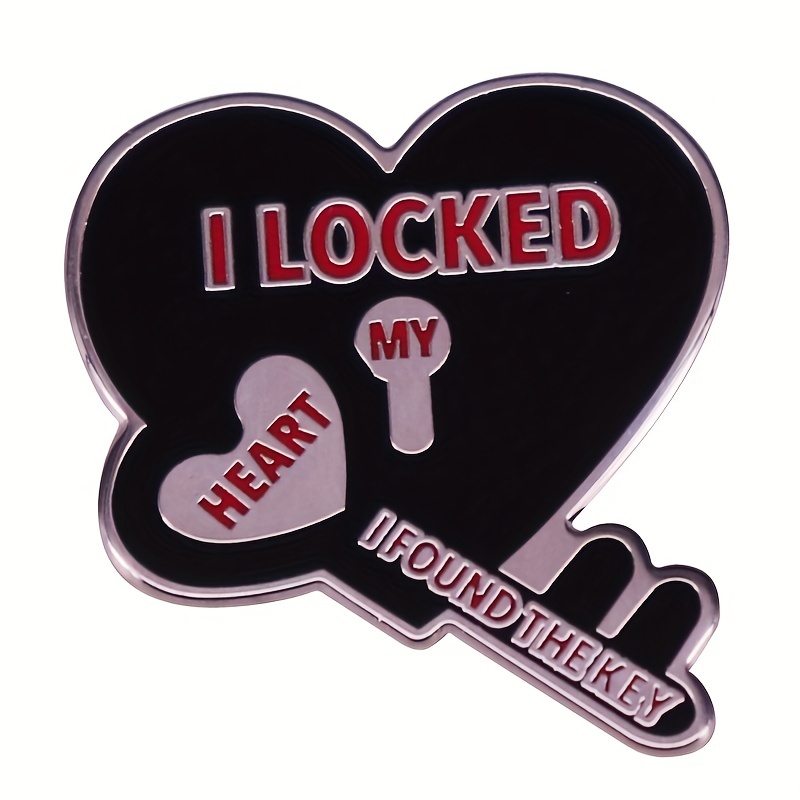 I Locked My Heart & I Found The Key Brooch Badge, Love Accessories, Hat ...