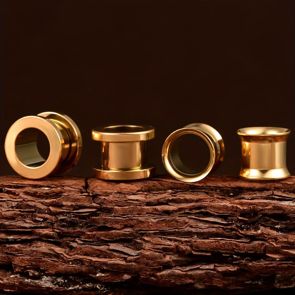 Stainless Steel Double Flared Tunnel Plug Earrings Ear - Temu United ...