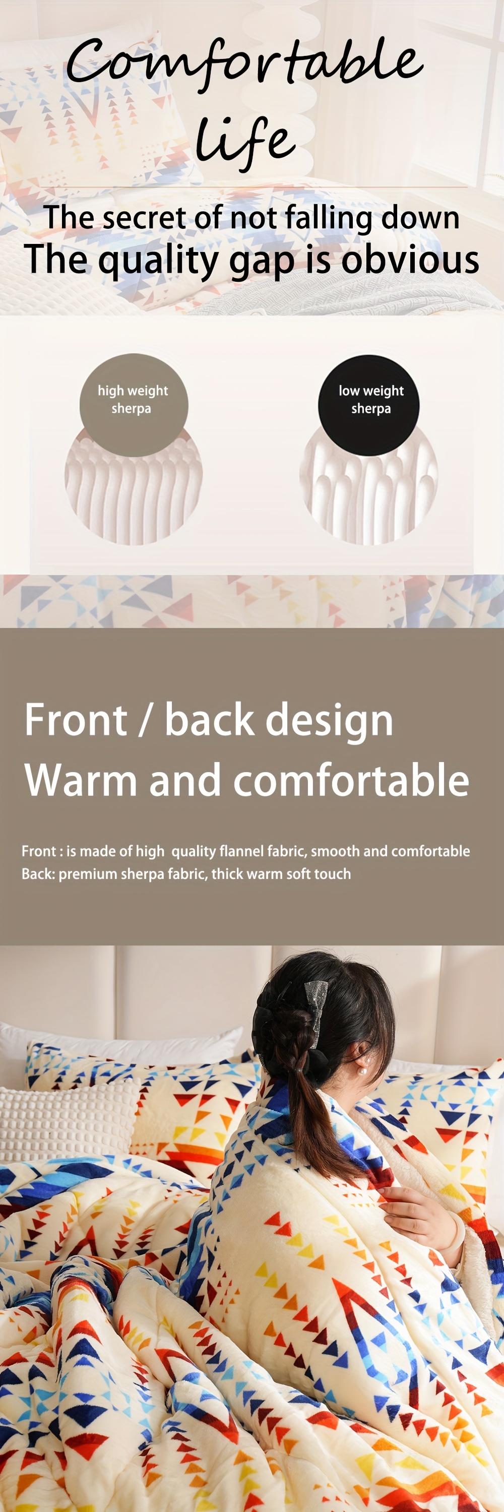 3 Stk Fashion Fleece Flannel Dyne Sæt (1* Komfort + - Temu Denmark