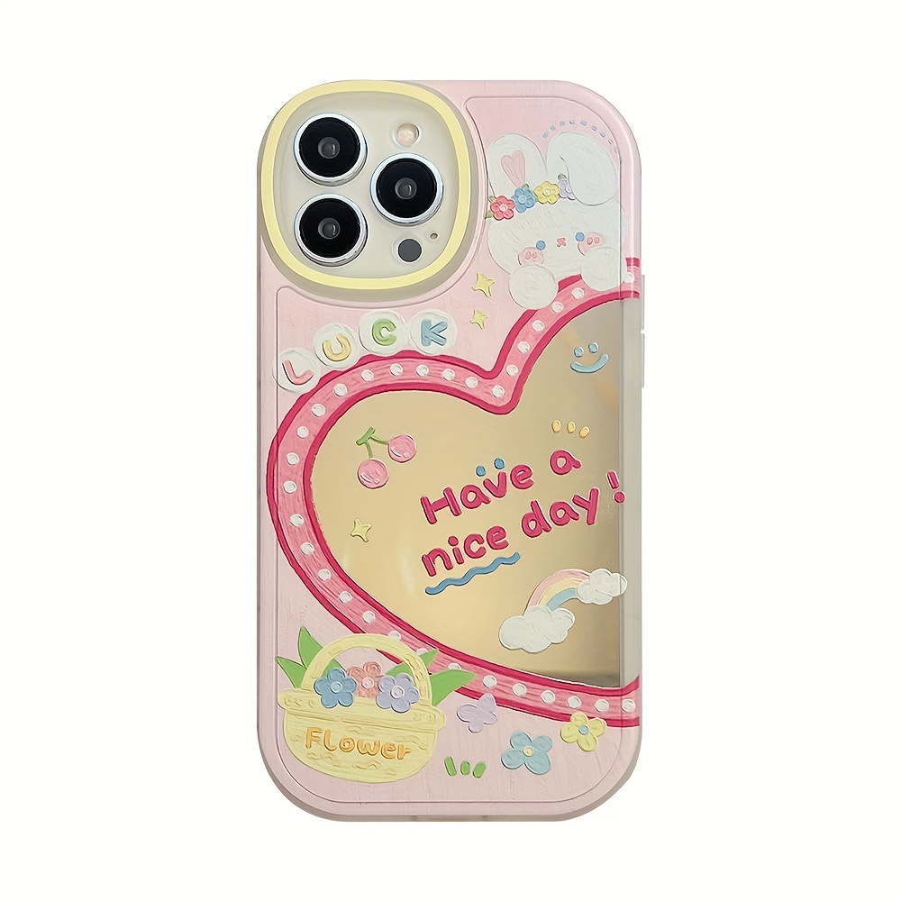 Mirror Graffiti Love Rabbit Mobile Phone Case, Tpu Material, Suitable ...