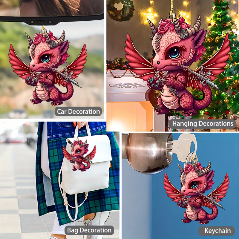 Rose Messenger Dragon Acrylic Decorative Pendant Car - Temu