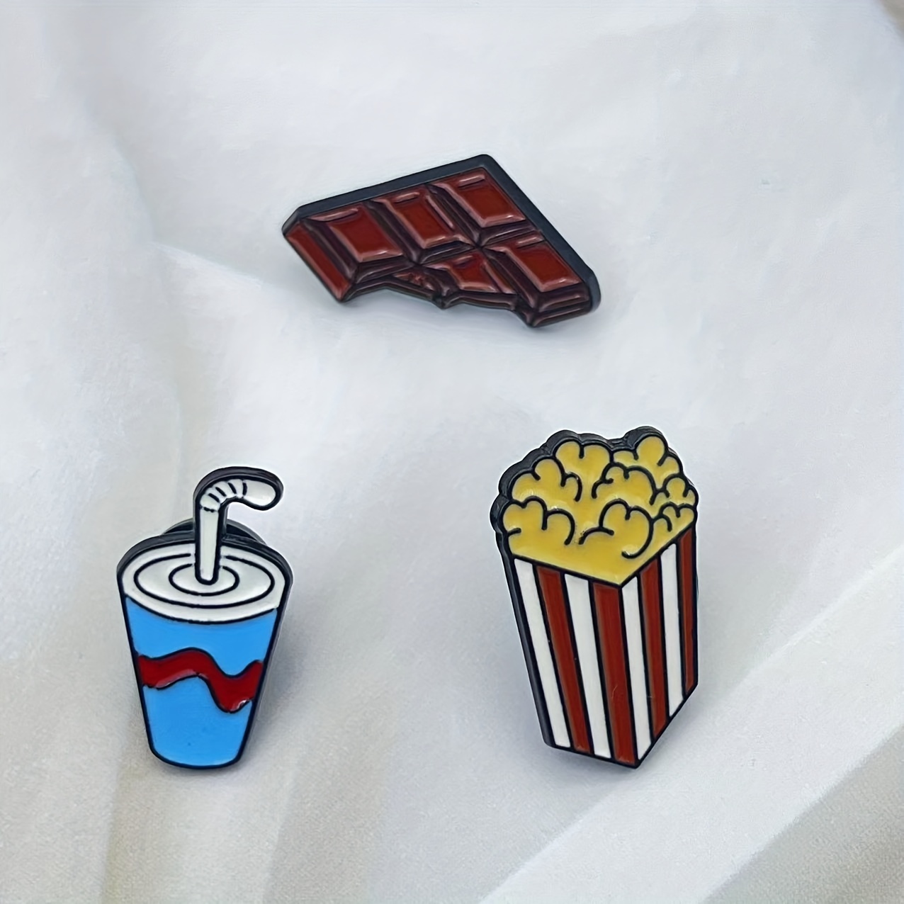Creative Cartoon Snack Cola Popcorn Chocolate Style Lacquered Alloy ...
