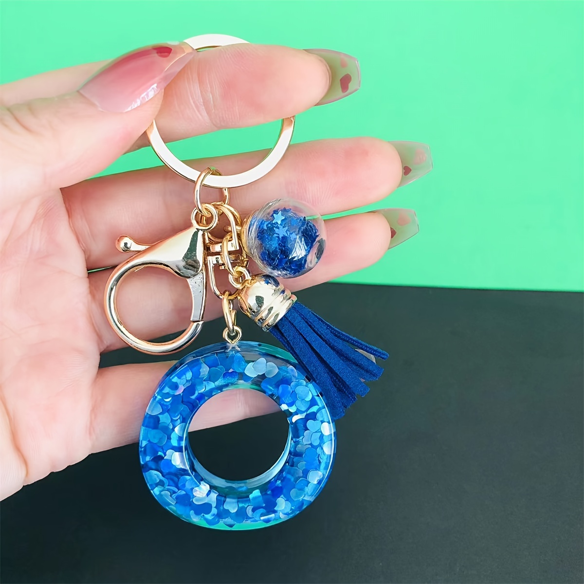 Alphabet Initial Letter Keychain Cute Shiny Resin Key Chain - Temu ...